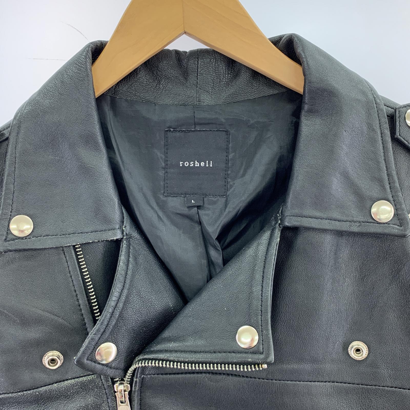 レザージャケット roshell レザー ライダースジャケット(L) ブラック[値下]｜商品番号：2200003745016 - 買取王国ONLINESTORE