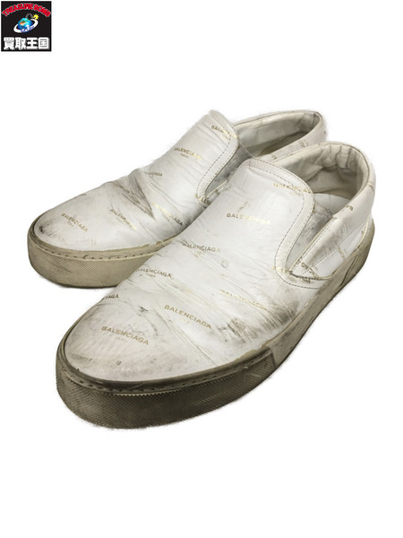 BALENCIAGA Logo Leather Slip-On Sneakers HWT 42|商品番号 BALENCIAGA Logo Leather Slip-On Sneakers HWT 42|商品番号